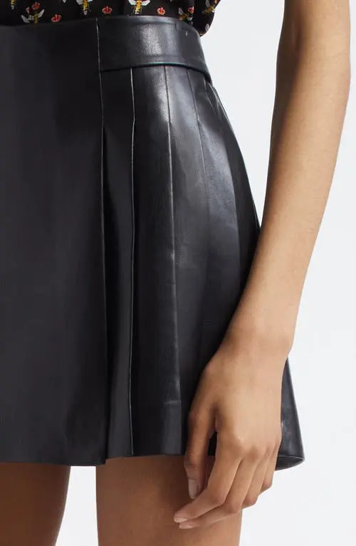 Alice + Olivia Toni Faux Leather Miniskirt - Black