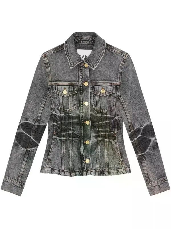 GANNI Whiskering-effect Denim Jacket