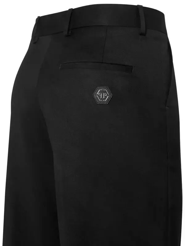 Philipp Plein Wool Wide-leg Trousers