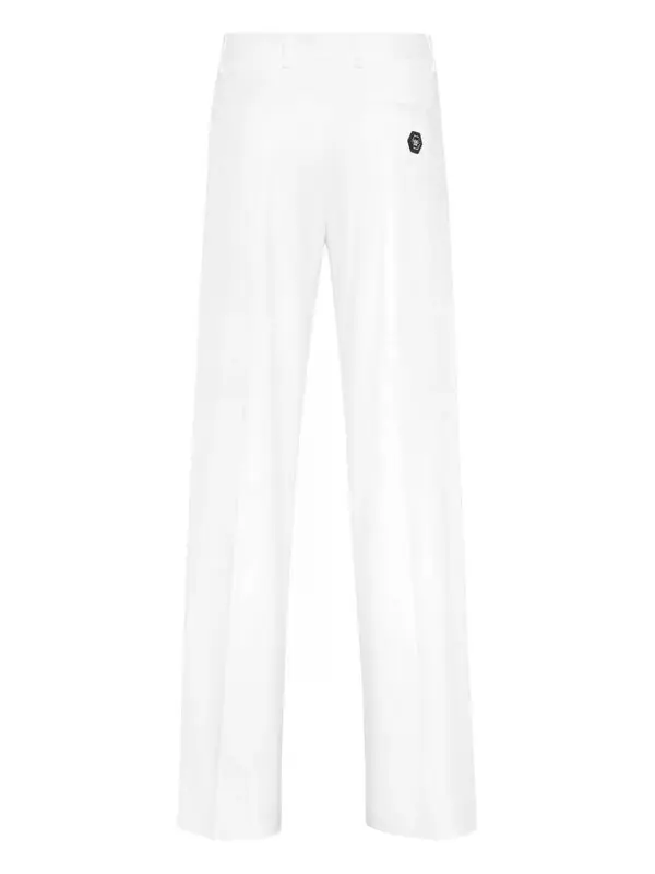 Philipp Plein Wool Gabardine Wide-leg Trousers