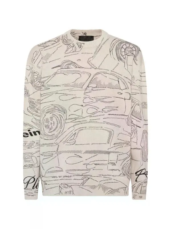 Philipp Plein Cars Racing Jumper - White