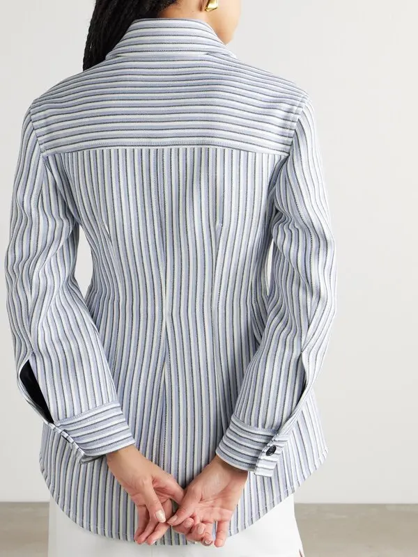 Bottega Veneta Striped Woven Shirt Jacket