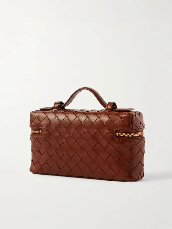 Bottega Veneta Bang Bang Intrecciato Leather Tote - Red