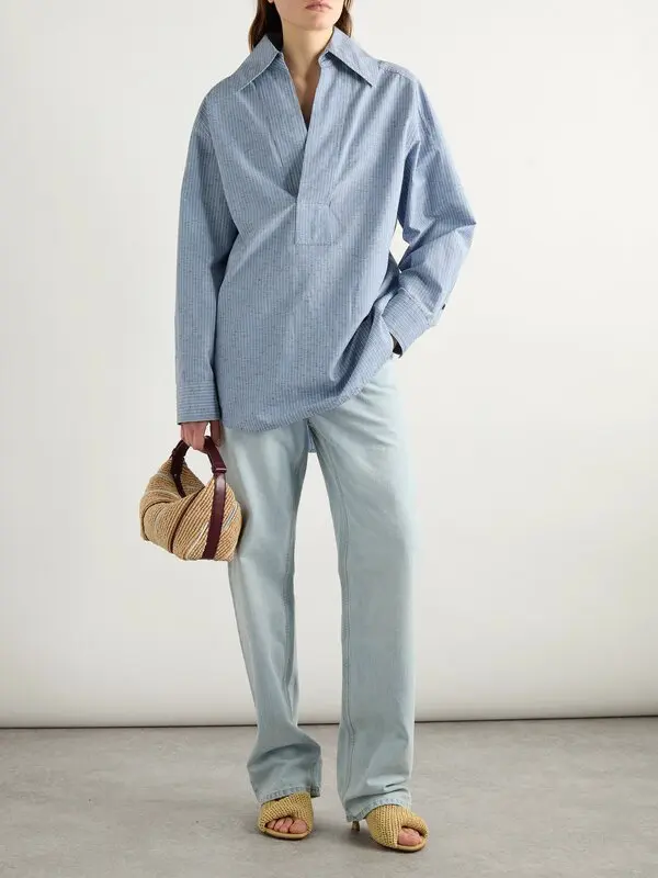 Bottega Veneta Oversized Striped Cotton-blend Shirt