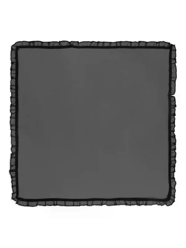 GANNI Ruffle-trim Scarf - Black