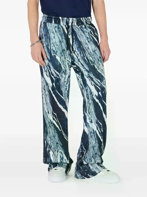 Roberto Cavalli Marble Print Trousers