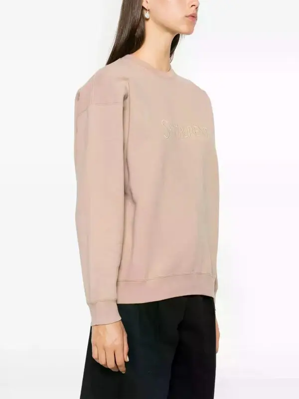 Saint Laurent Logo-embroidered Sweatshirt - Pink