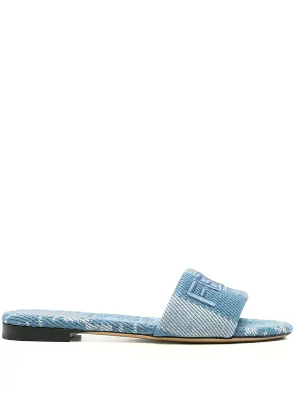 Fendi Logo-embroidered Slides