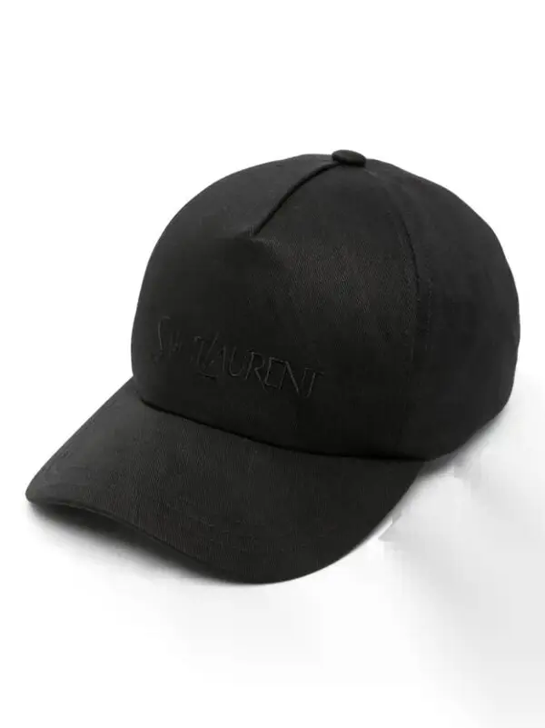 Saint Laurent Logo-embroidered Gabardine Cap - Black