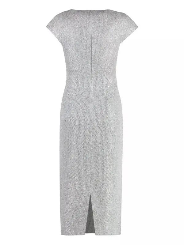 St. John Cap-sleeve Lurex Dress