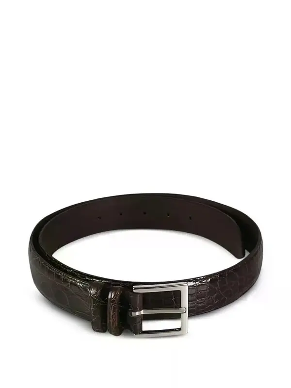 ORTIGNI Leather Belt - Brown
