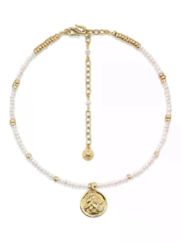 GOOSSENS Astro Capricorn Pearl Choker Necklace - Gold
