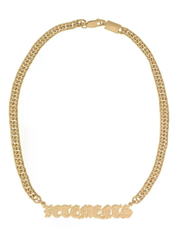 Vetements Gothic Logo Necklace - Gold