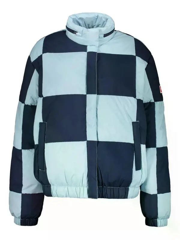 Kenzo Checkerboard-print Puffer Jacket - Blue
