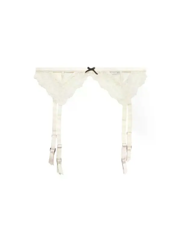 Fleur Du Mal Bianca Garter Belt - White