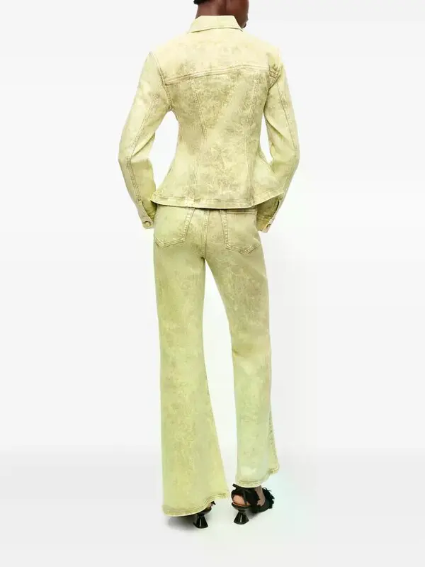 GANNI Acid-wash Denim Jacket - Green