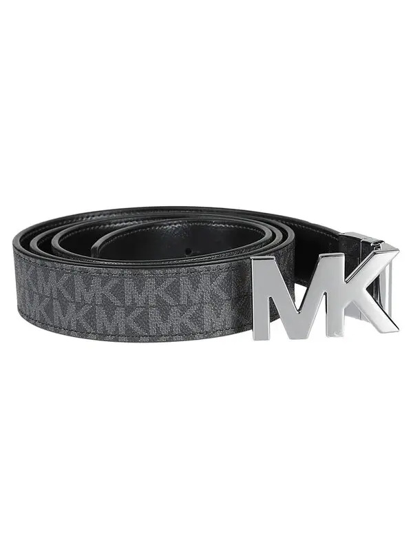Michael Kors Logo Buckle Reversible Belt - Black