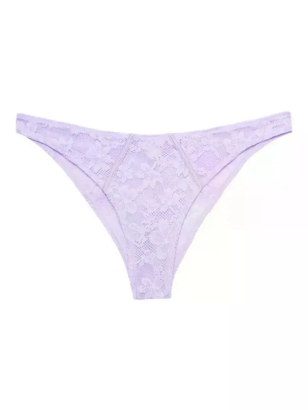 Fleur Du Mal Lace-trimmed Briefs - Purple
