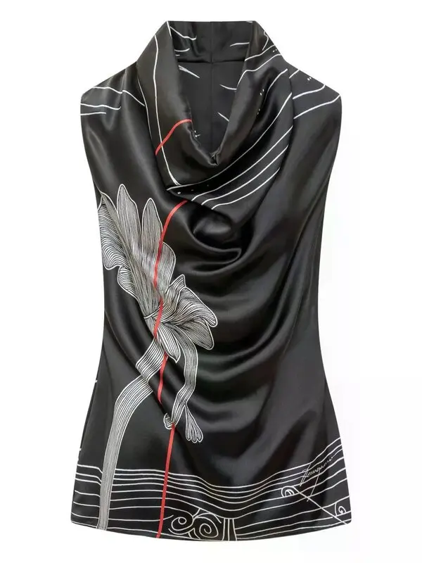 FERRAGAMO Printed Silk Top