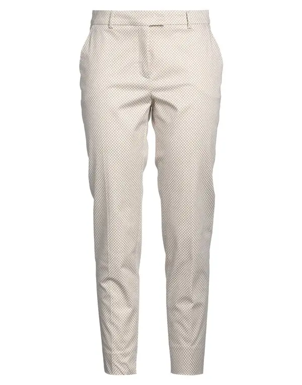 Peserico Cotton Elastane Polka-dot Tapered Pants - Beige