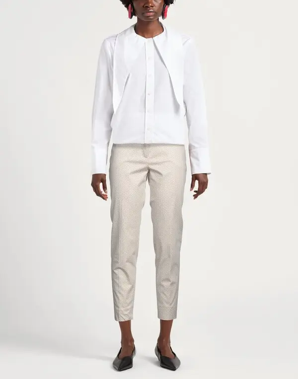 Peserico Cotton Elastane Polka-dot Tapered Pants - Beige