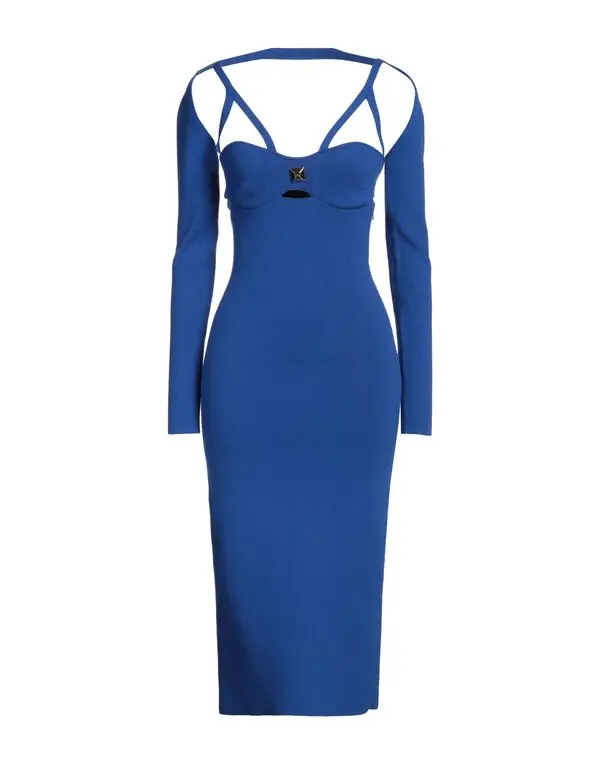 sachin and babi light blue dress Elisabetta Franchi tie-shoulder V-neck Midi Dress | Black main image 1
