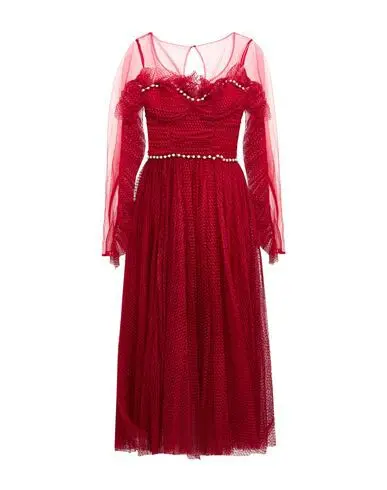 Elisabetta Franchi Tulle Midi Dress With Ruffles And Embellishments