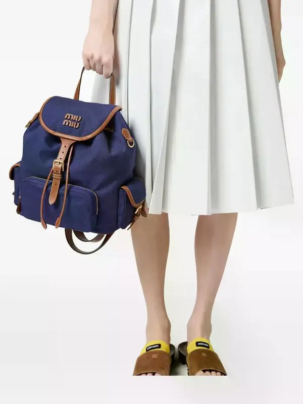 Miu Miu Logo Backpack - Blue