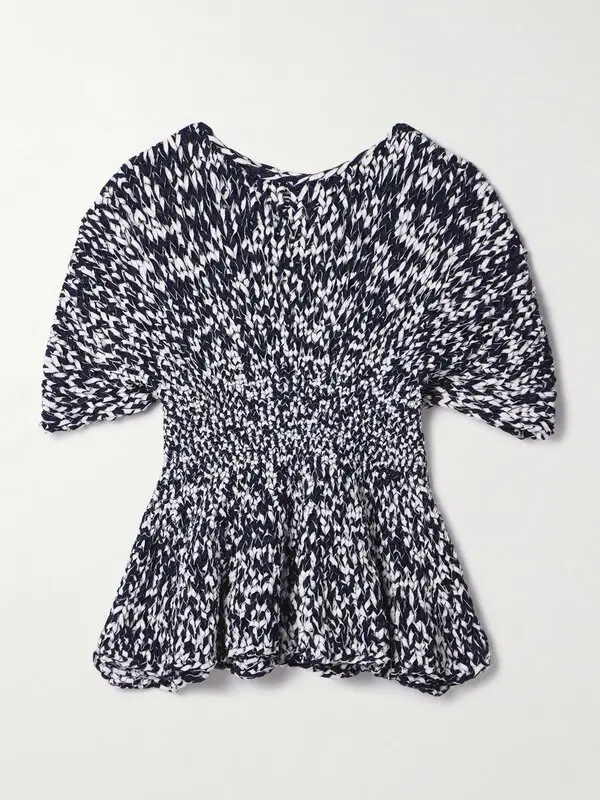 Khaite Mathilde Cotton-blend Peplum Top - Blue