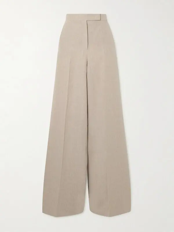 Max Mara Linen Wide-leg Pants - Neutrals