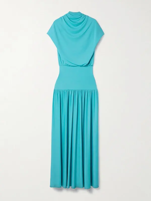 KALLMEYER Victoria Draped Maxi Dress - Blue