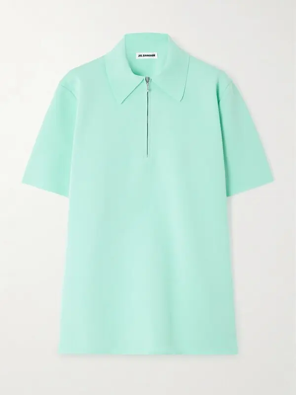 JIL SANDER Knitted Polo Shirt - Green