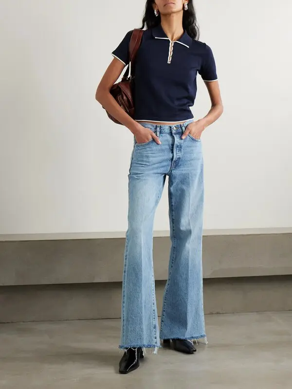 FRAME The Lax High-rise Flared Jeans - Blue