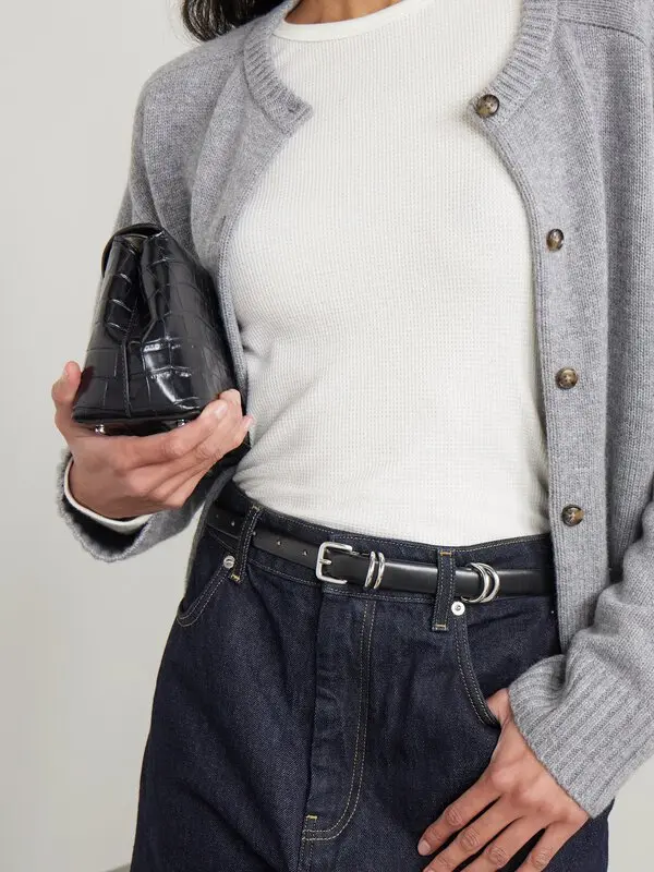 DEHANCHE Constance Leather Waist Belt - Black
