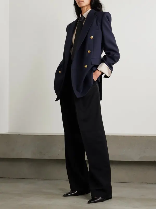 Saint Laurent Oversized Double-breasted Blazer - Blue
