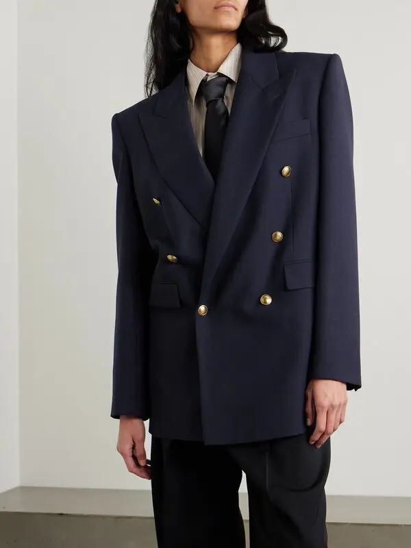 Saint Laurent Oversized Double-breasted Blazer - Blue