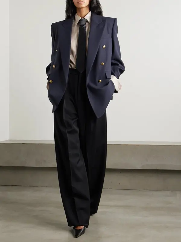Saint Laurent Oversized Double-breasted Blazer - Blue