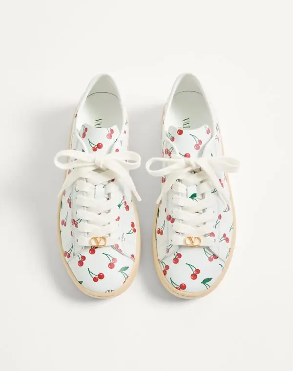 Valentino Garavani Royco Cherryfic Nappa Sneakers - White