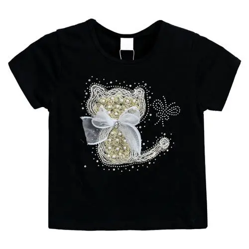 MIMI TUTU Cat Applique T-shirt - Black