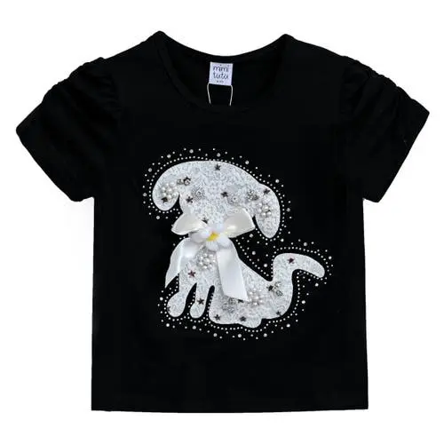 MIMI TUTU Puppy Applique T-shirt - Black