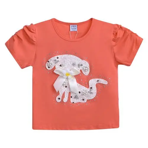 MIMI TUTU Puppy Applique T-shirt - Orange
