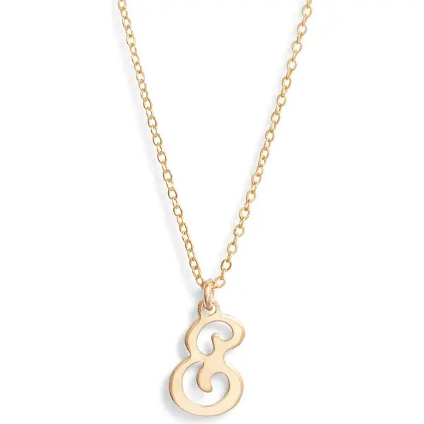 SET & STONES Gianna Initial Pendant Necklace - Gold / E