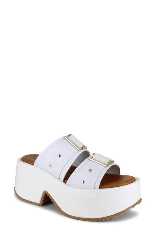 ZIGI Fanela Platform Slide Sandal - White Leather