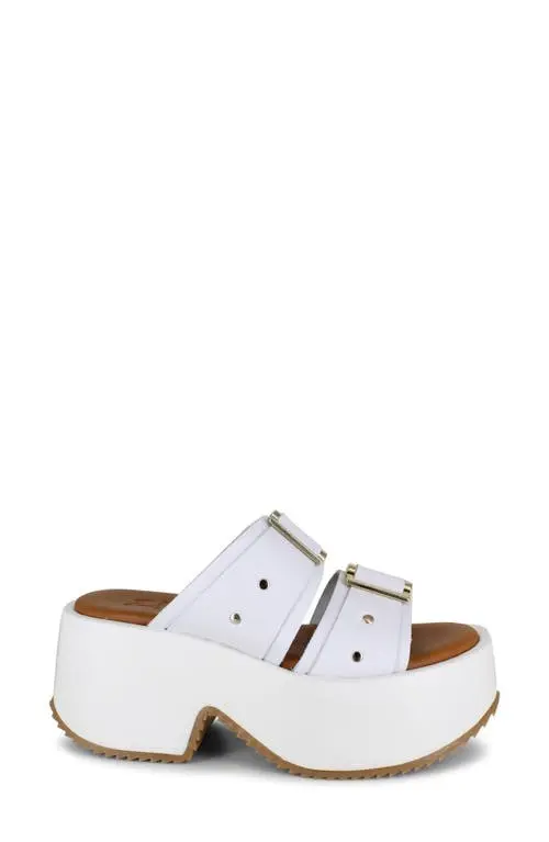 ZIGI Fanela Platform Slide Sandal - White Leather