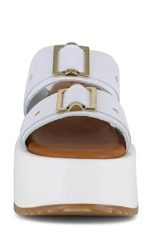 ZIGI Fanela Platform Slide Sandal - White Leather