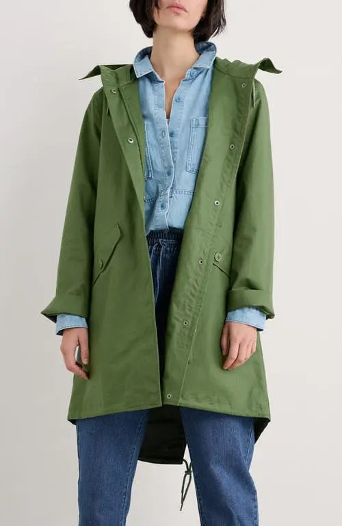SEASALT CORNWALL Seafaring Waterproof Hooded Coat - Heath