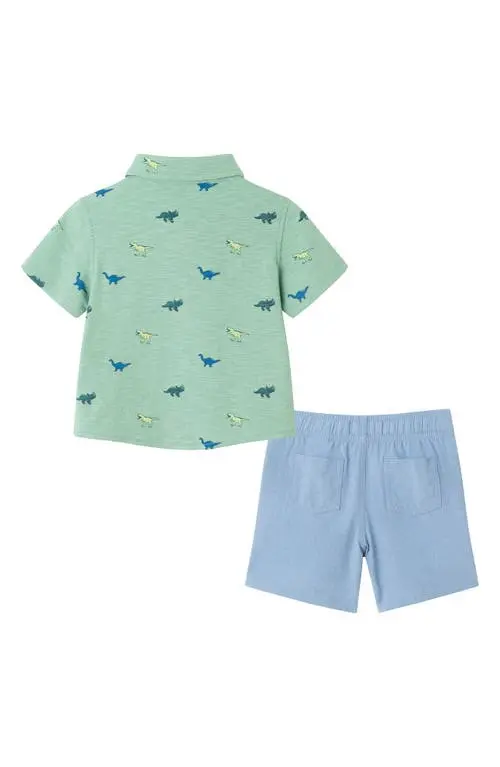 Andy & Evan Dino Print Shirt And Shorts Set
