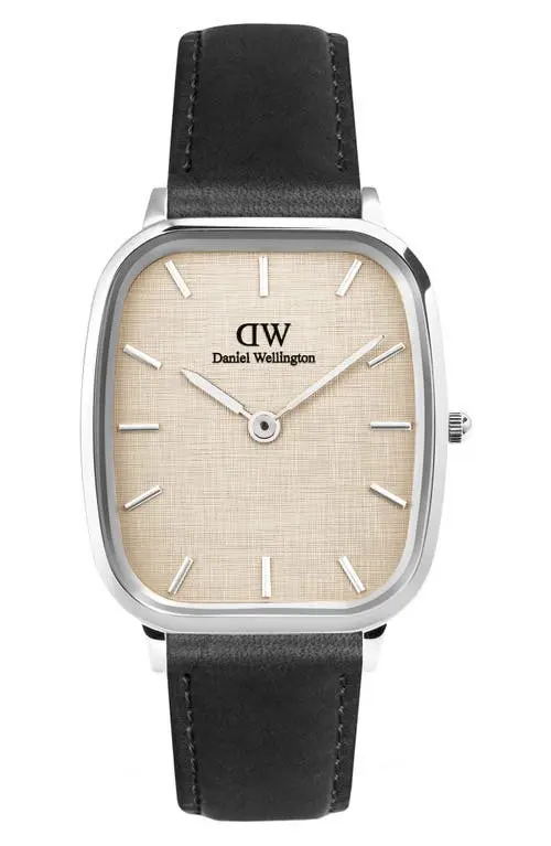 DANIEL WELLINGTON Sheffield Leather Strap Watch - Black