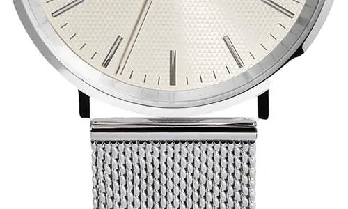 DANIEL WELLINGTON Day Display Sterling Mesh Strap Watch