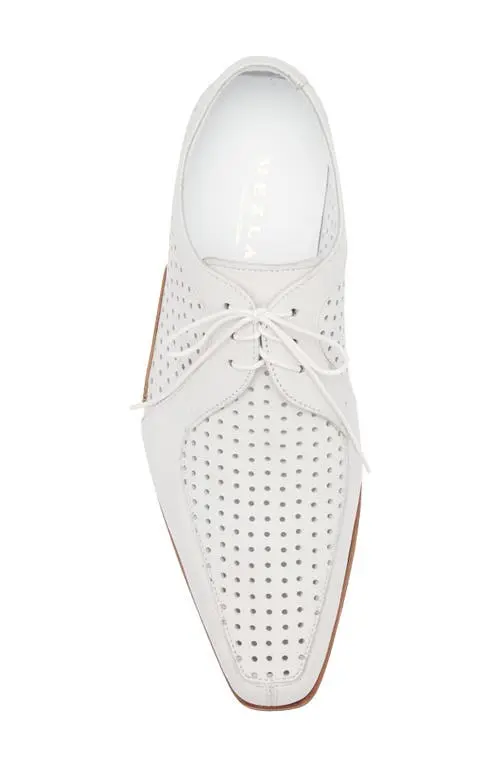 Mezlan Perforated Bike Toe Derby - White